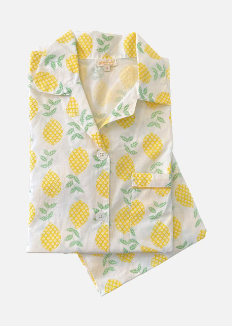 womens pyjama set lemon | soft-comfy sleepwear – The Almirah - NYC